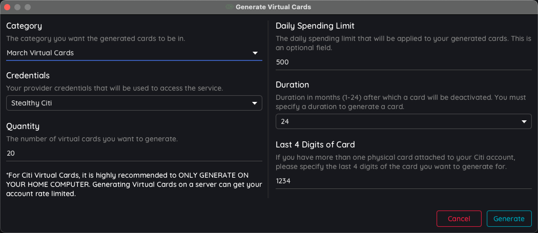 Profile Builder - Virtual Cards - Generating Virtual Cards – AYCD