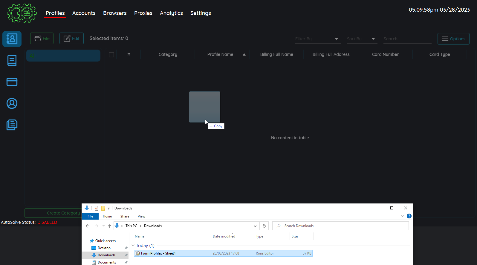 Profile Builder - Profiles - ACO Slot Form / CSV Format – AYCD