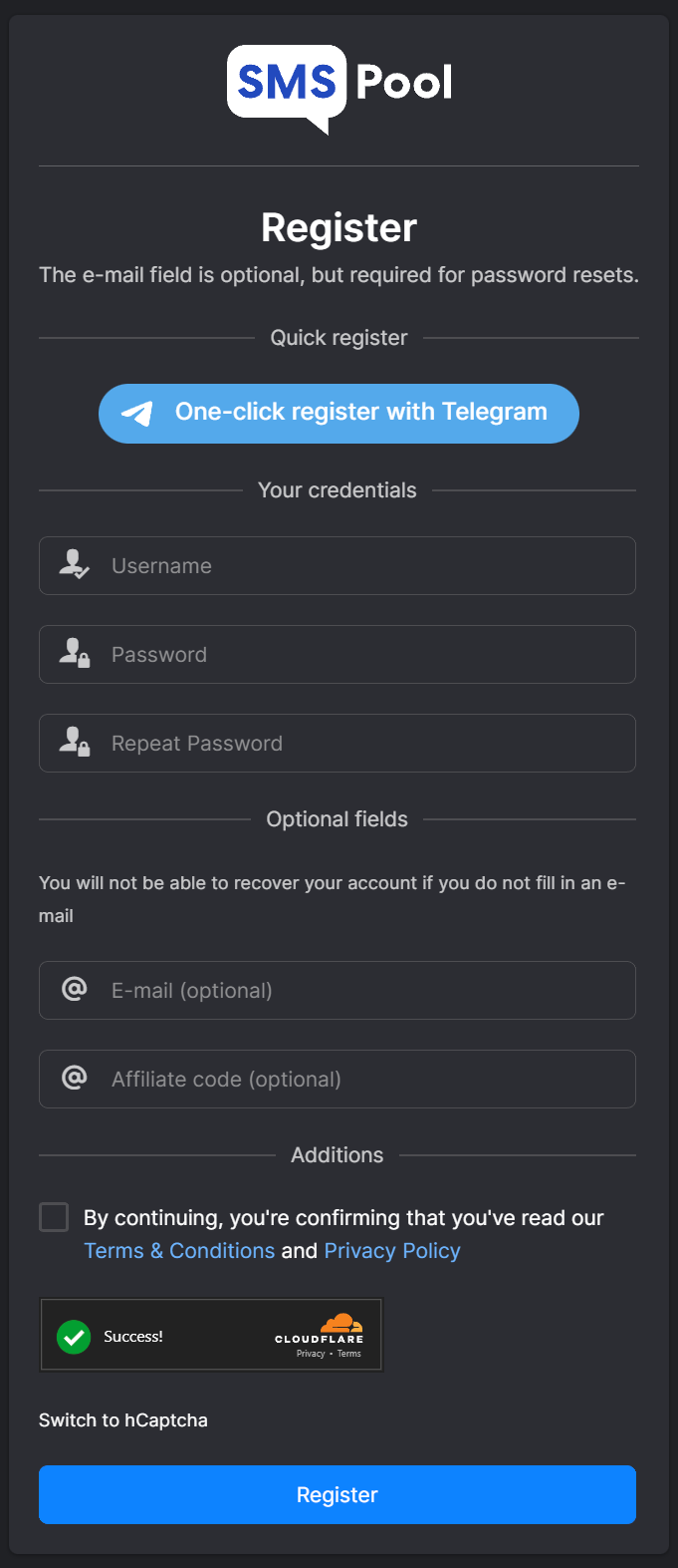 Profile Builder - Accounts - SMS Provider Setup Guide – AYCD