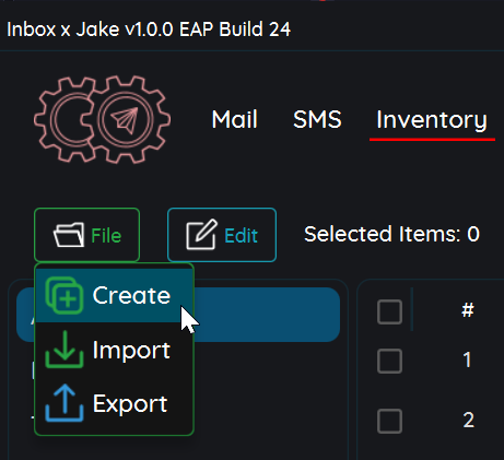 Inbox - Inventory - Create/Import/Export – AYCD