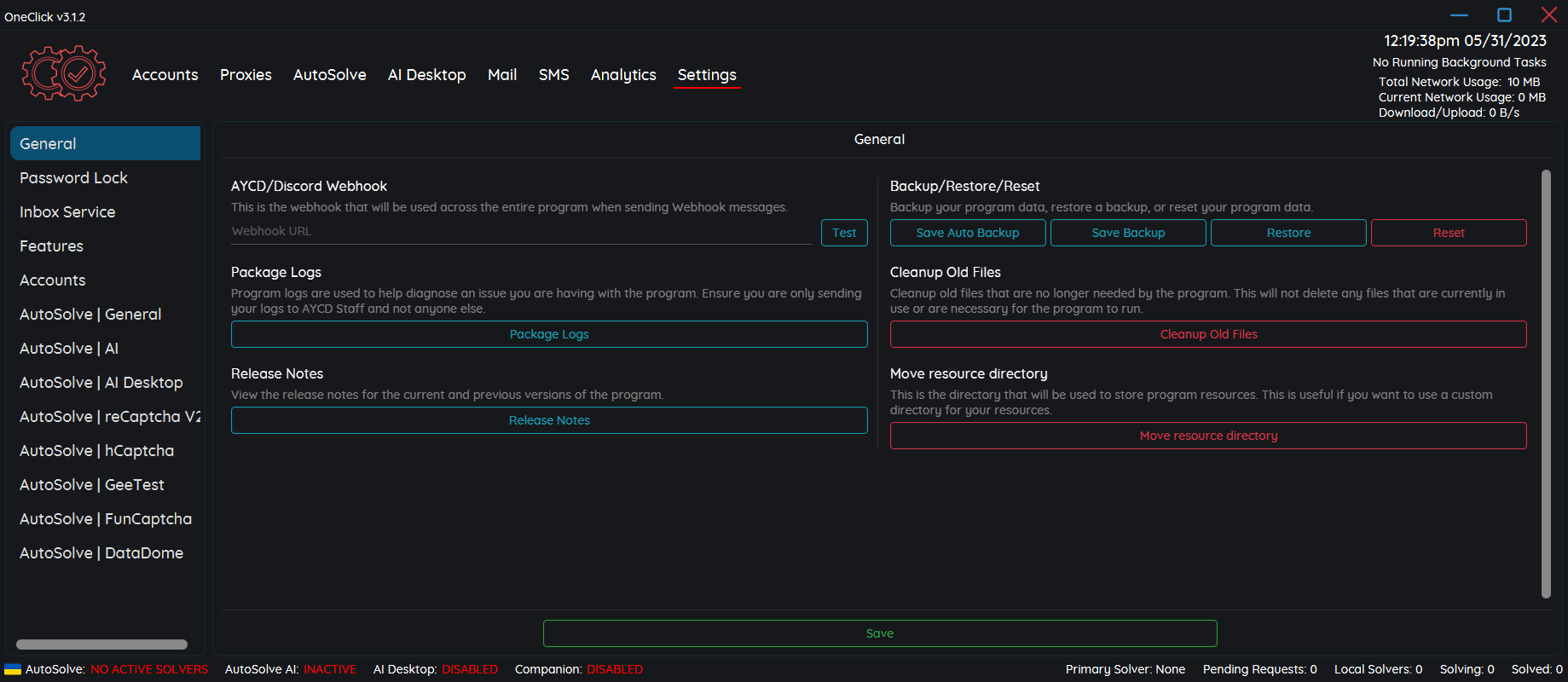 OneClick - Settings – AYCD