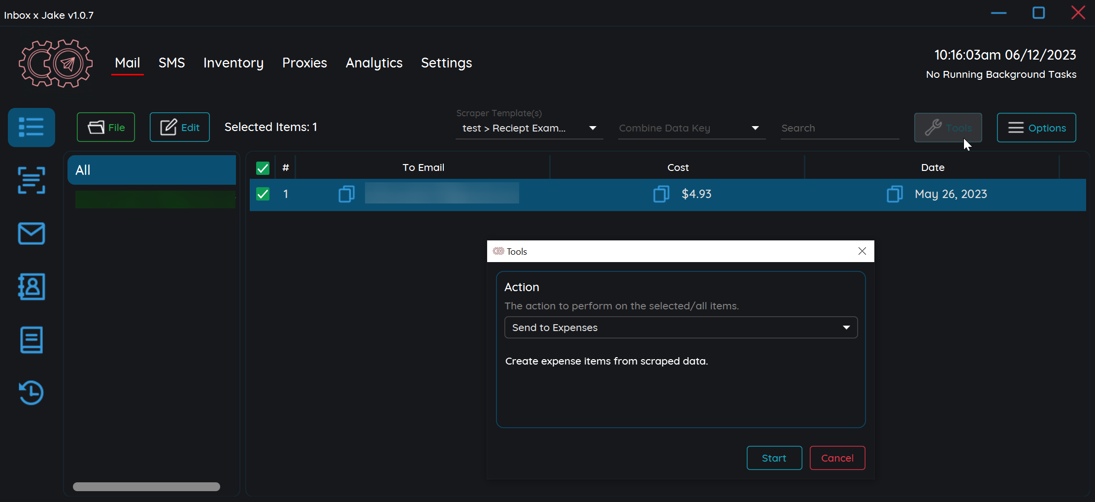 Inbox - Mail - Scraper Data - Tools - Send to Expenses – AYCD