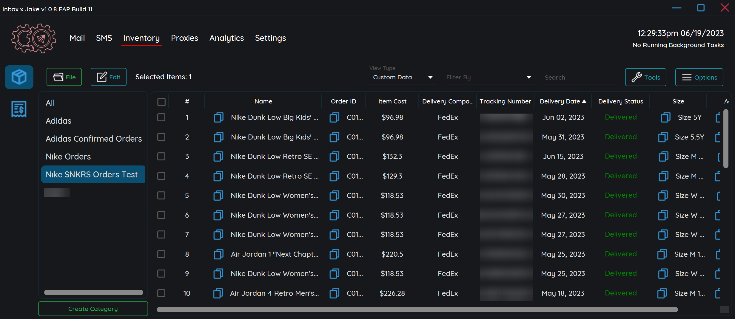 Inbox - Mail - Scraper Data - Tools - Send to Inventory – AYCD