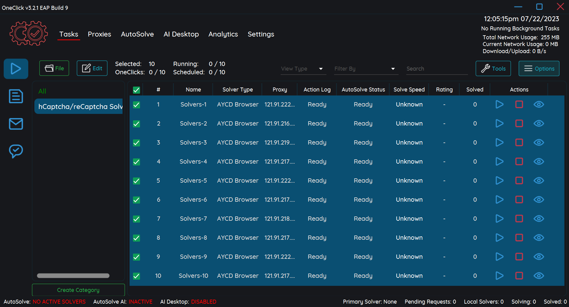 OneClick - Tasks - Accounts/Solvers - Add Solver – AYCD
