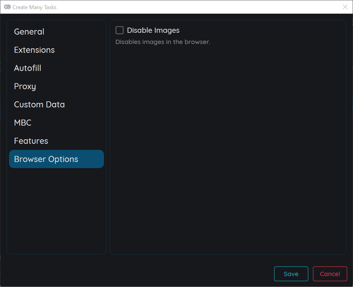 TabSentry - Tasks - Browsers - Create One Task / Many Tasks / Import / Import from Profile ...