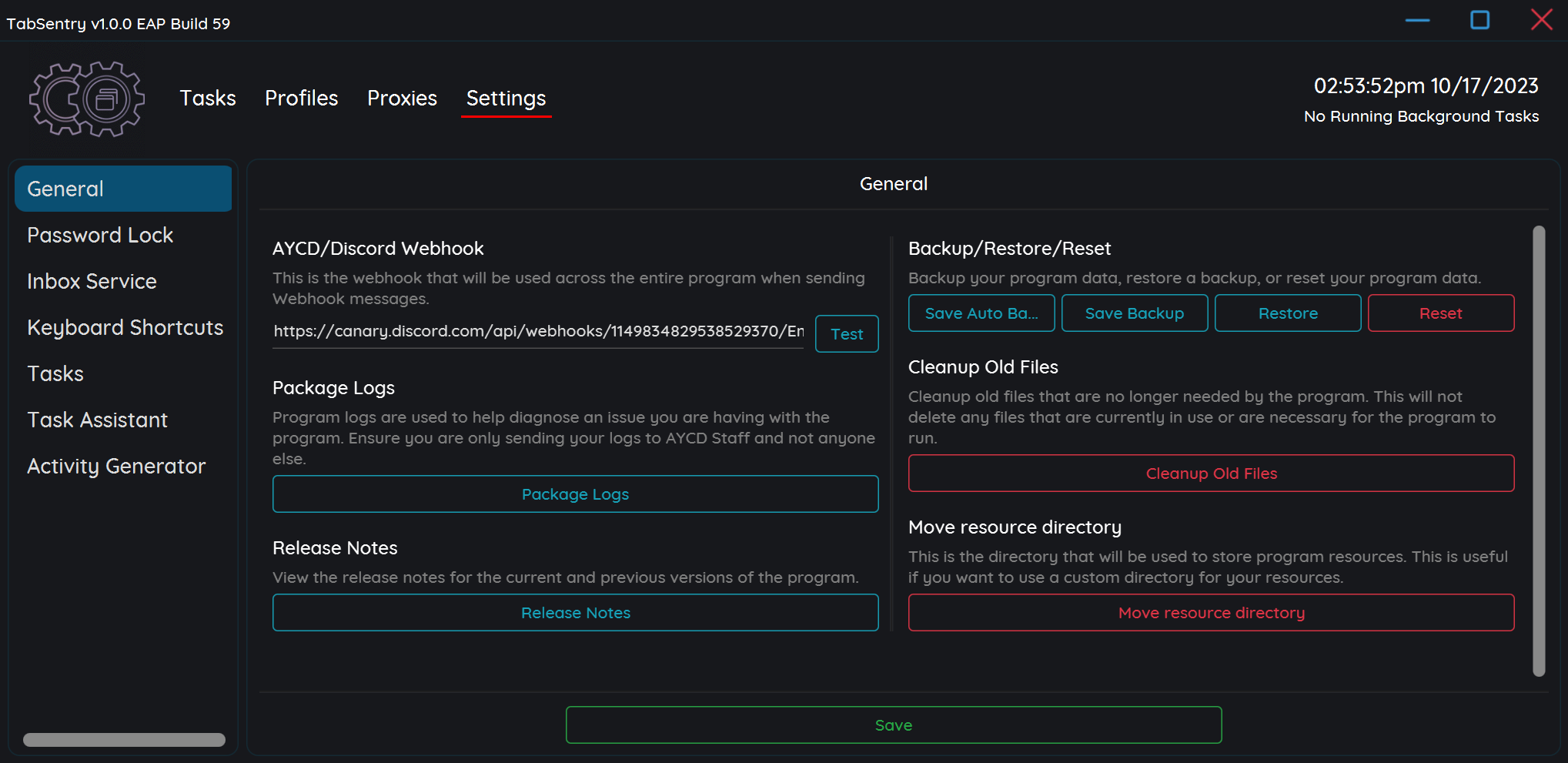 TabSentry - Settings – AYCD