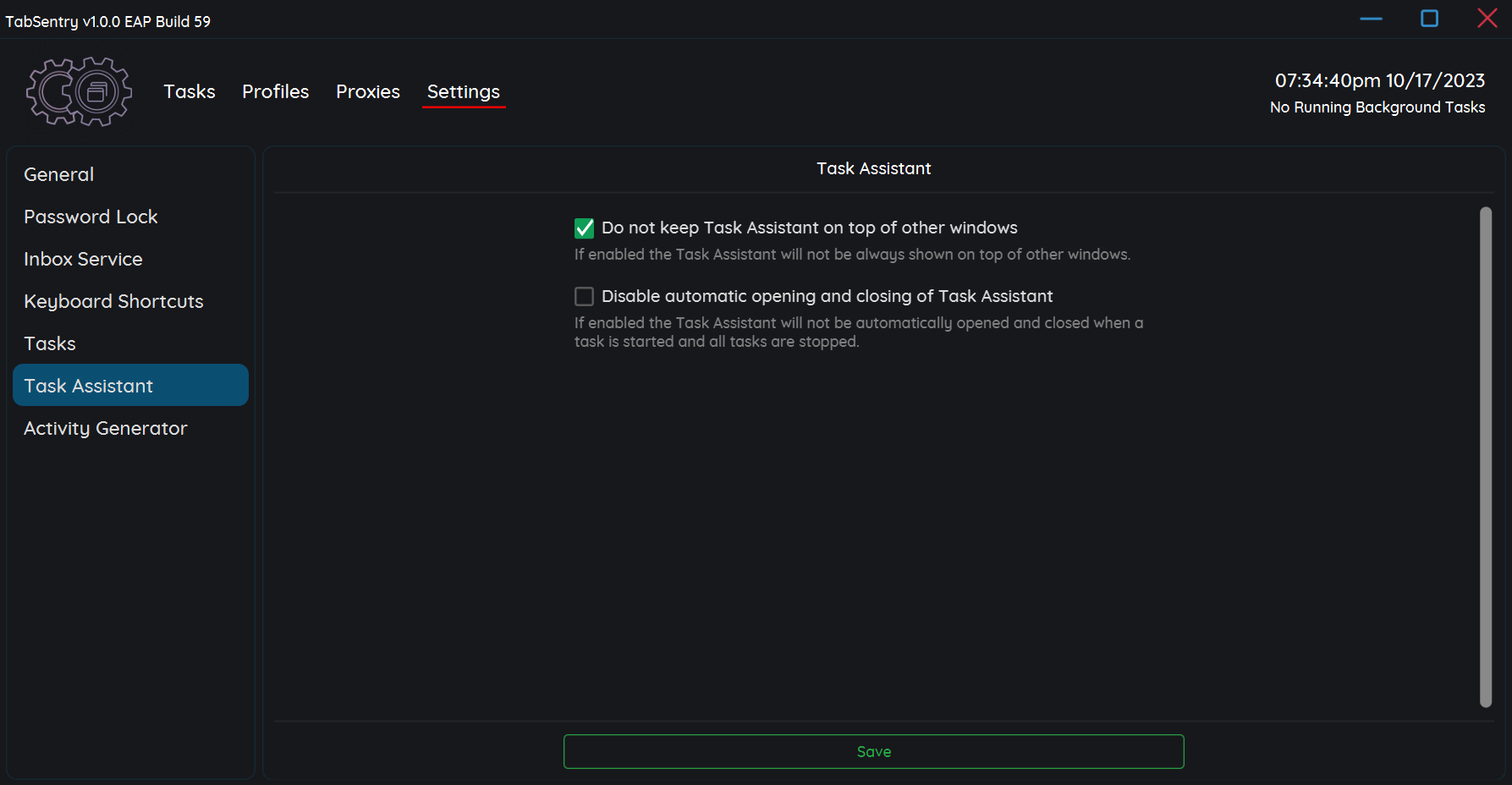 TabSentry - Settings – AYCD