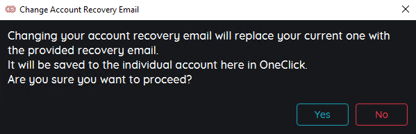 OneClick - Tasks - Accounts/Solvers - Tools - Change / Remove Recovery Email – AYCD