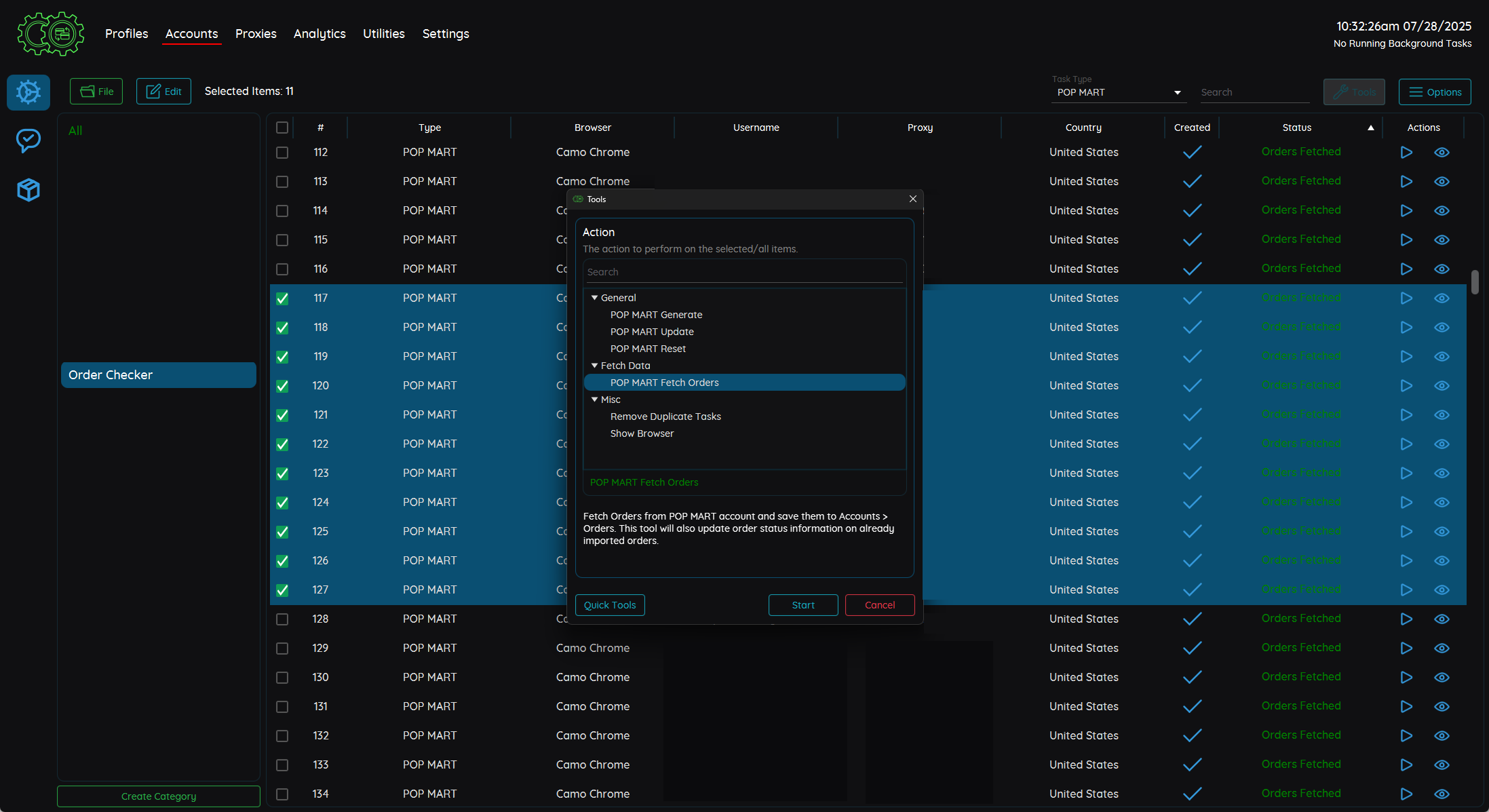 Profile Builder - Accounts - Tasks - POP MART - Create / Generate / Update / Reset – AYCD