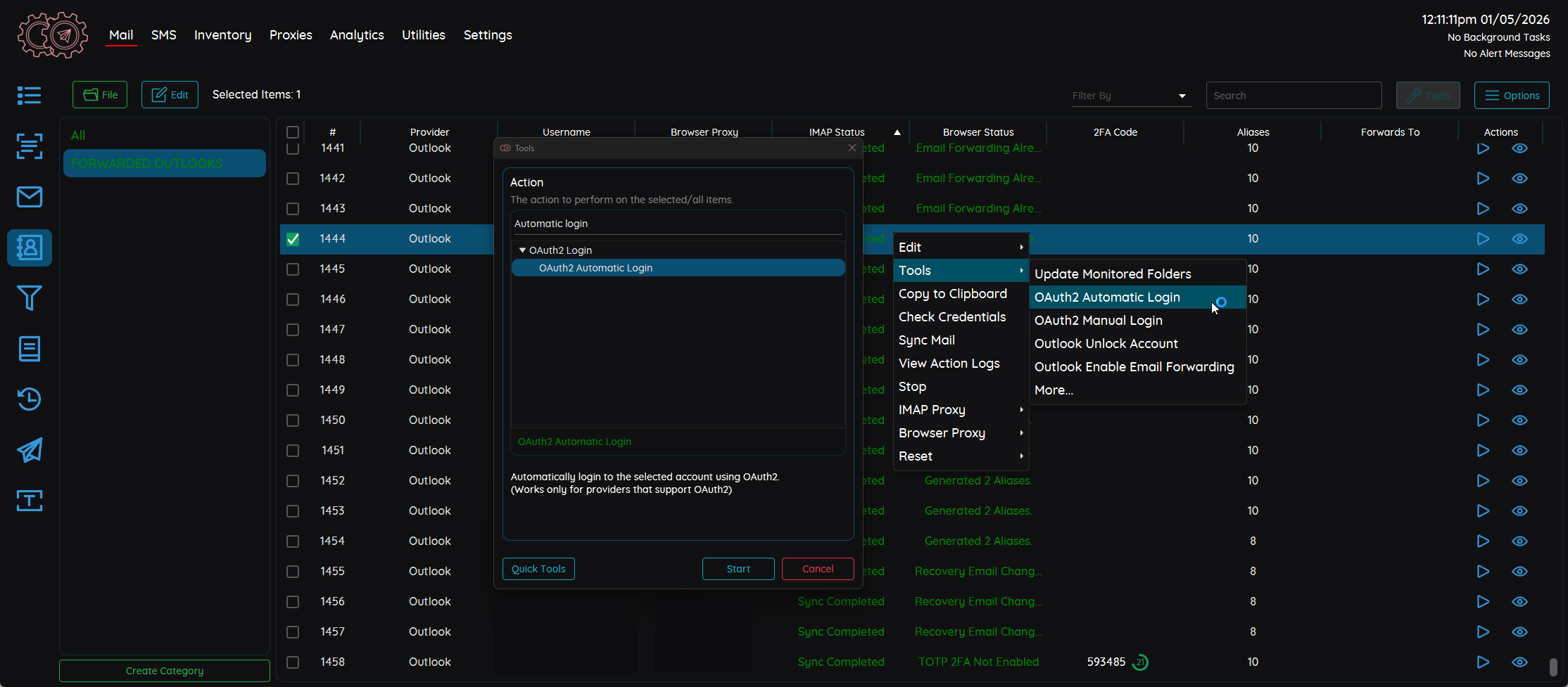 Inbox - Mail - Accounts - Tools - OAuth2 Automatic / Manual Login ...