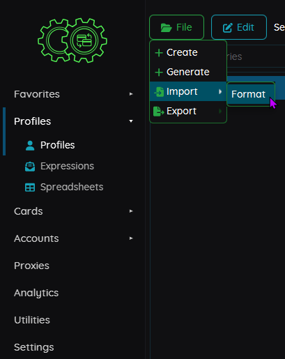 Profile Builder - Profiles - Create / Generate / Import / Export ...